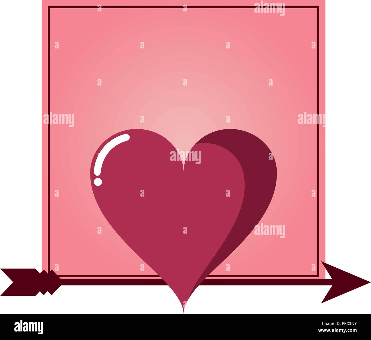 Romantic frame with heart Stock Vector Image & Art - Alamy