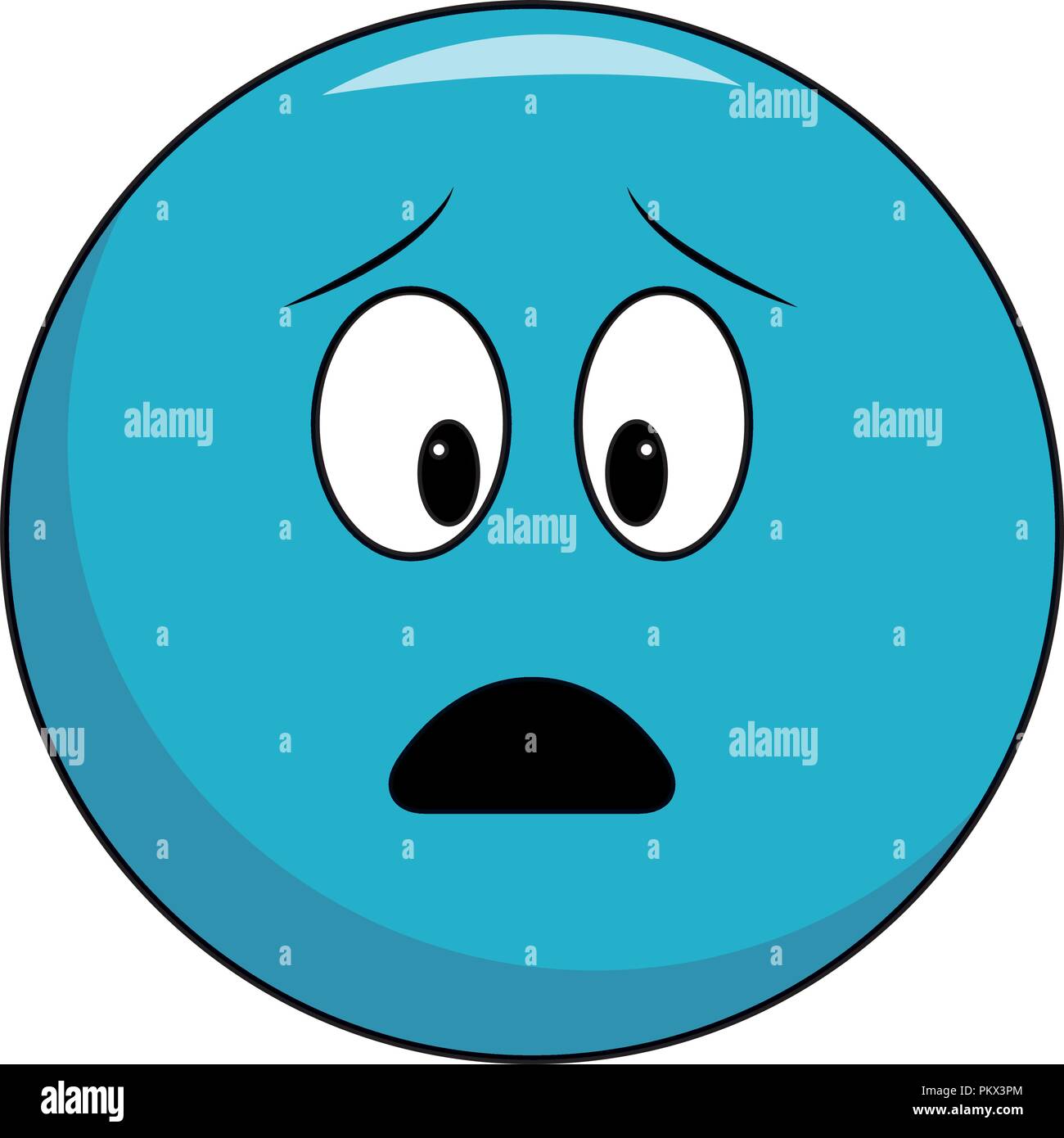 Worried chat emoticon Stock Vector Image & Art - Alamy