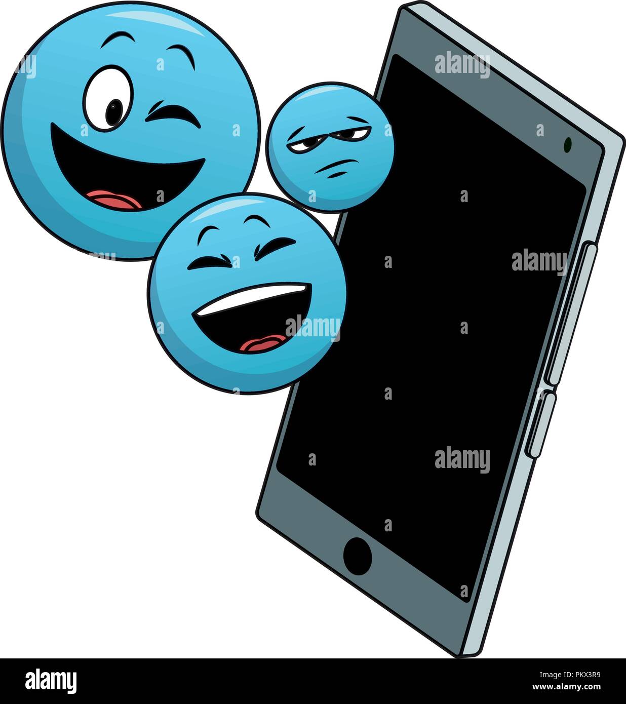 Emoticon on smartphone Stock Vector Image & Art - Alamy