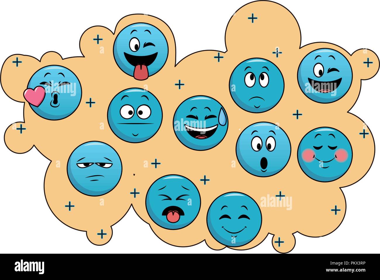 Set of chat emoticons Stock Vector Image & Art - Alamy