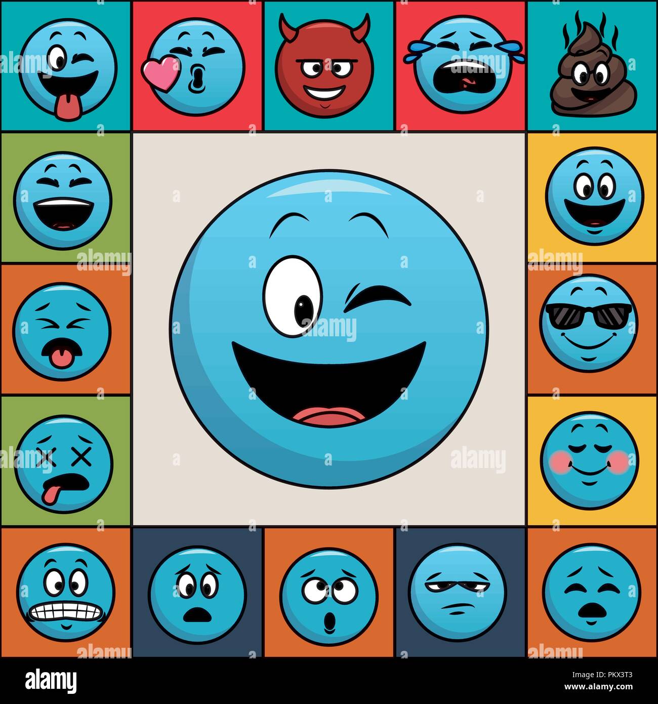 Set of chat emoticons Stock Vector Image & Art - Alamy