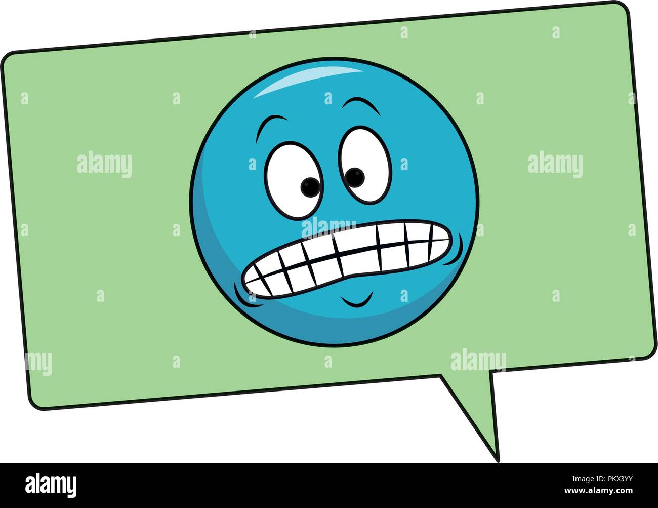 Forced smile emoticon in bubble Stock Vector Image & Art - Alamy