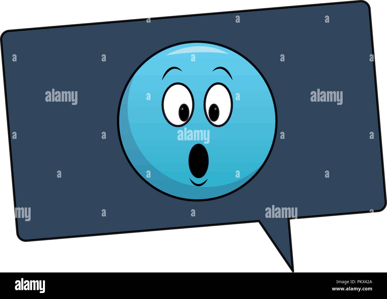 Suprised emoticon inside bubble Stock Vector Image & Art - Alamy