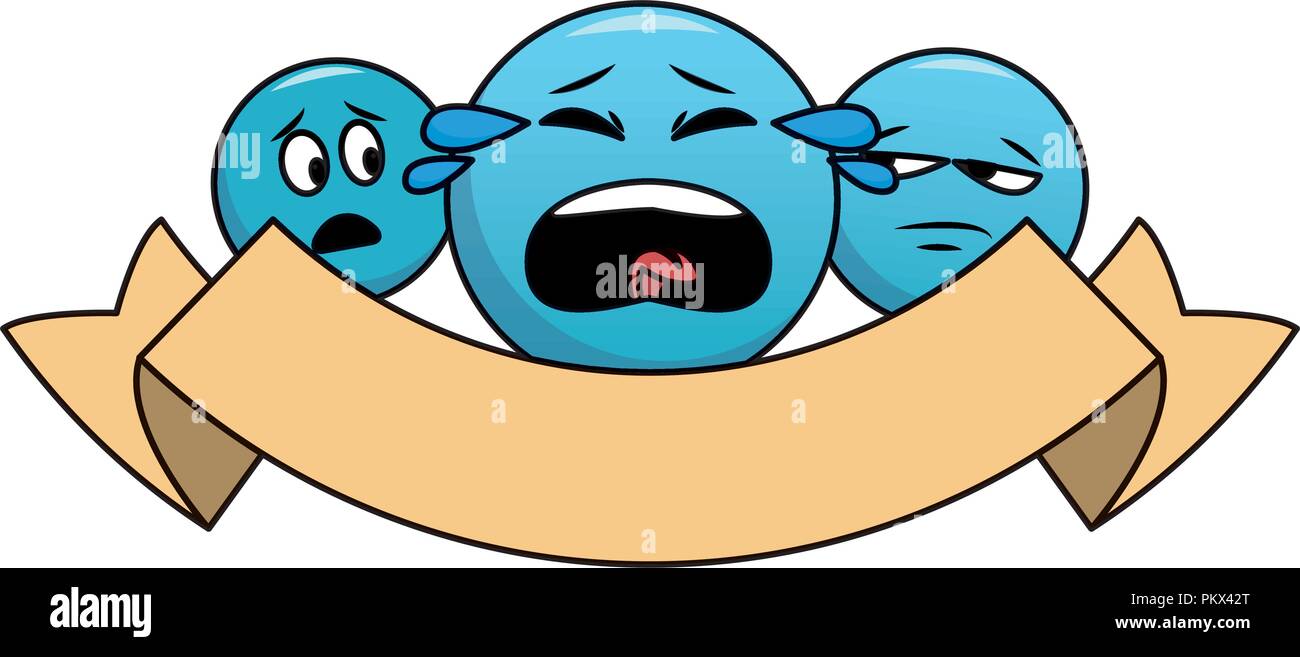 Chat emoticons with ribbon banner Stock Vector Image & Art - Alamy