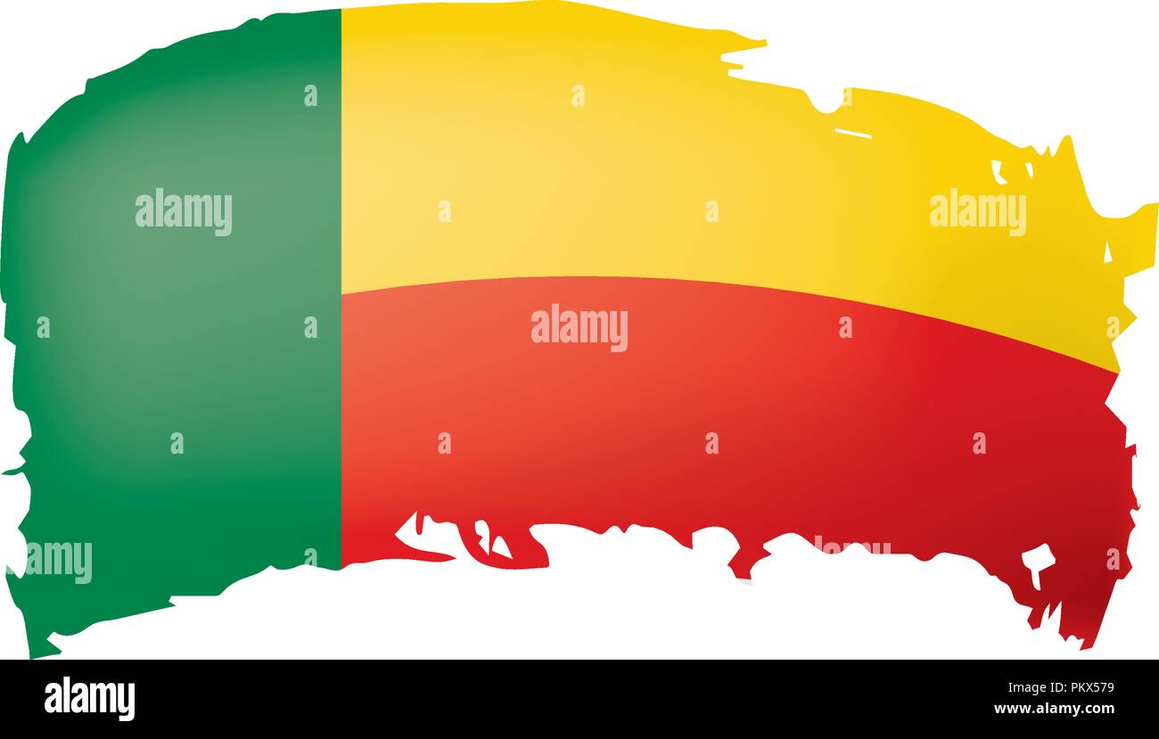 Benin flag, vector illustration on a white background Stock Vector ...