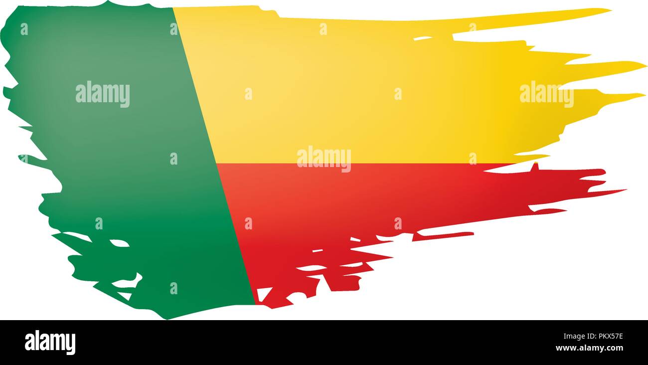 Benin flag, vector illustration on a white background Stock Vector ...