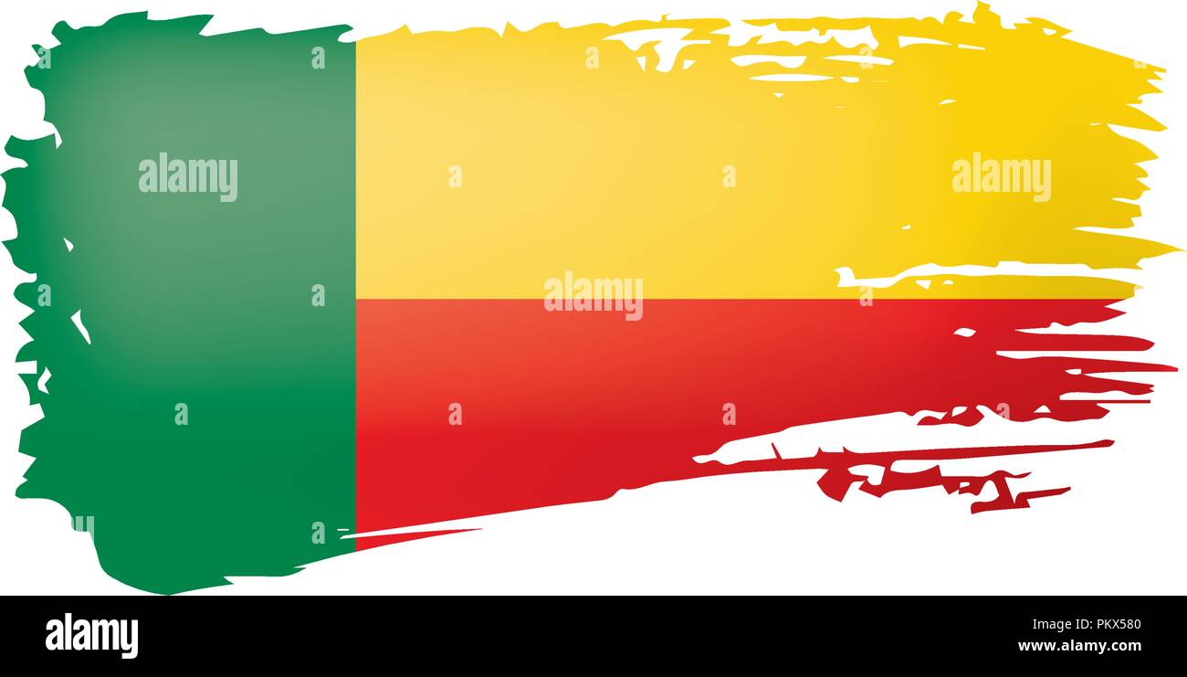 Benin flag, vector illustration on a white background Stock Vector ...