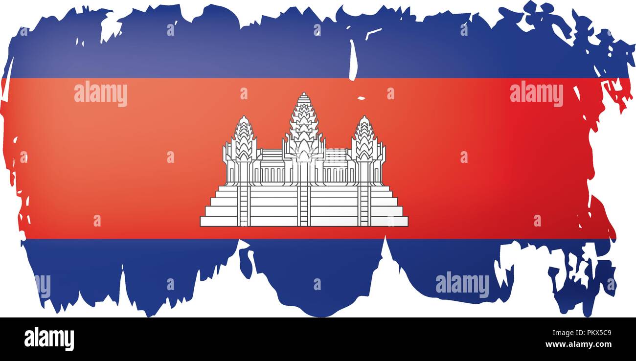 Cambodia flag, vector illustration on a white background Stock Vector ...
