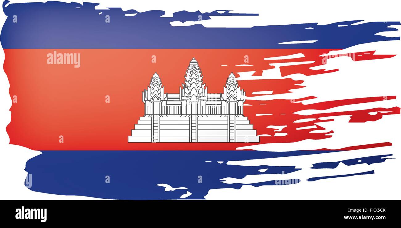 Cambodia flag, vector illustration on a white background Stock Vector ...