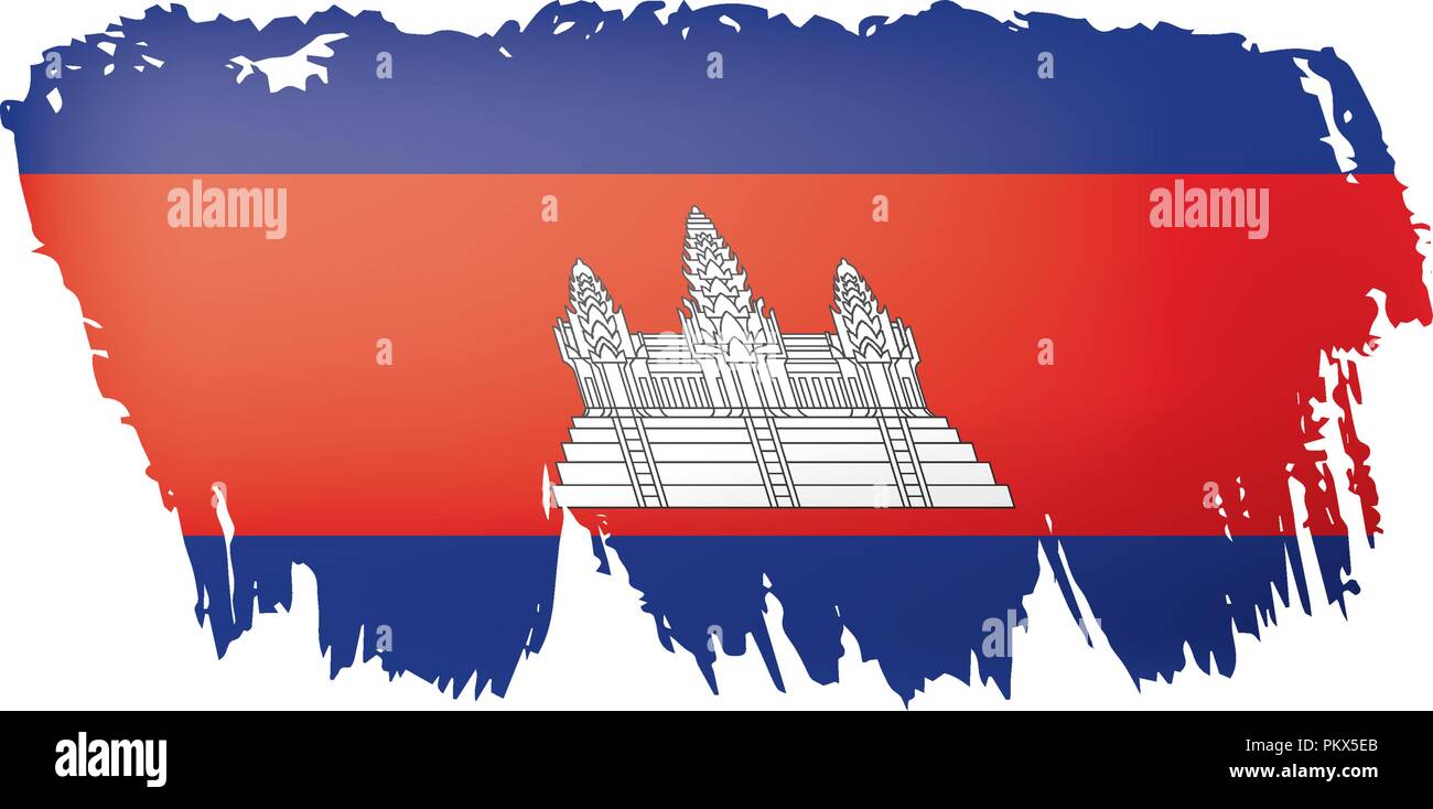 Cambodia flag, vector illustration on a white background Stock Vector ...
