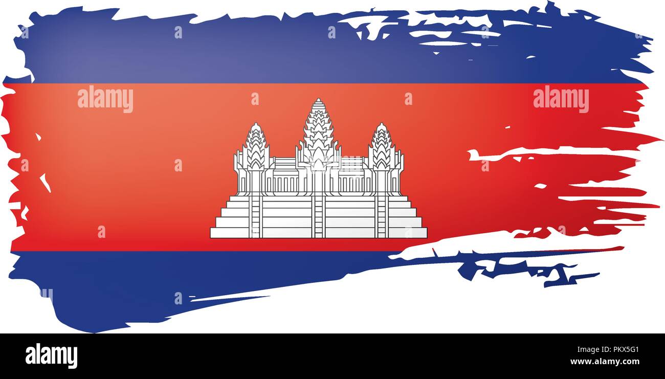 Cambodia flag, vector illustration on a white background Stock Vector ...