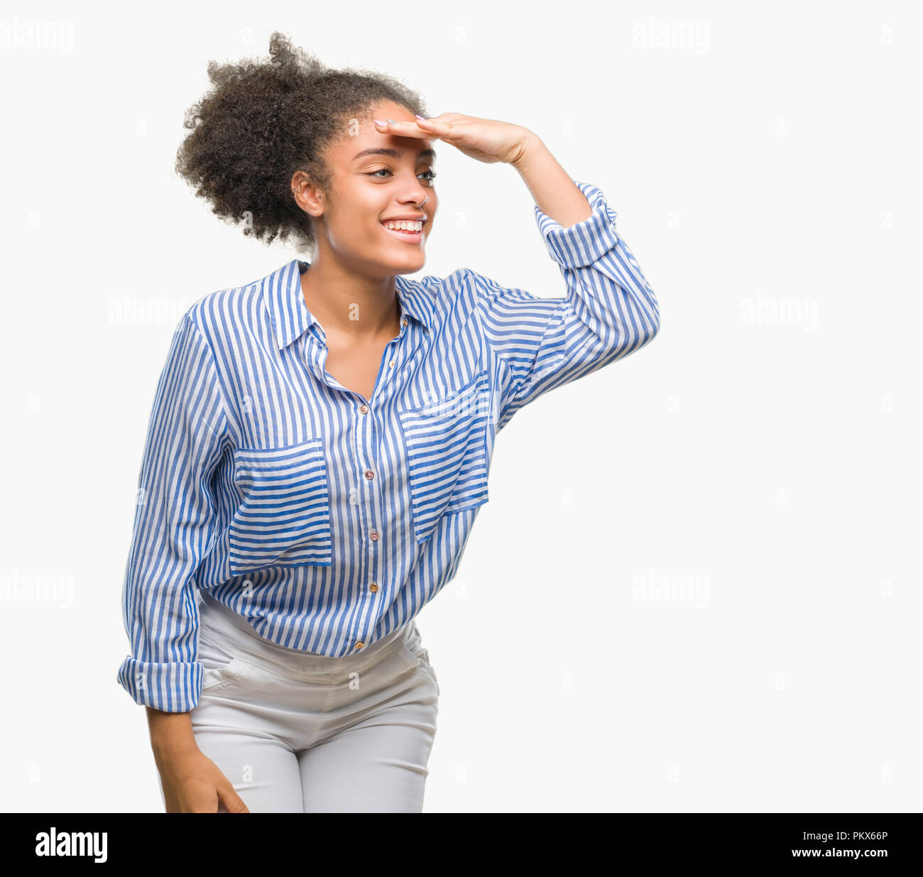 Young afro american woman over isolated background very happy and ...