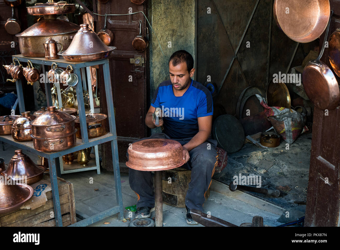 Moroccan copper craft hi-res stock photography and images - Alamy