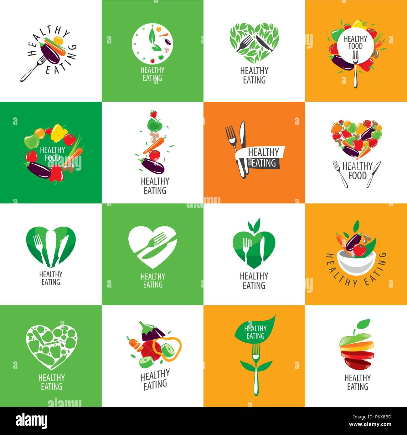 vector logo healthy eating Stock Vector Image & Art - Alamy