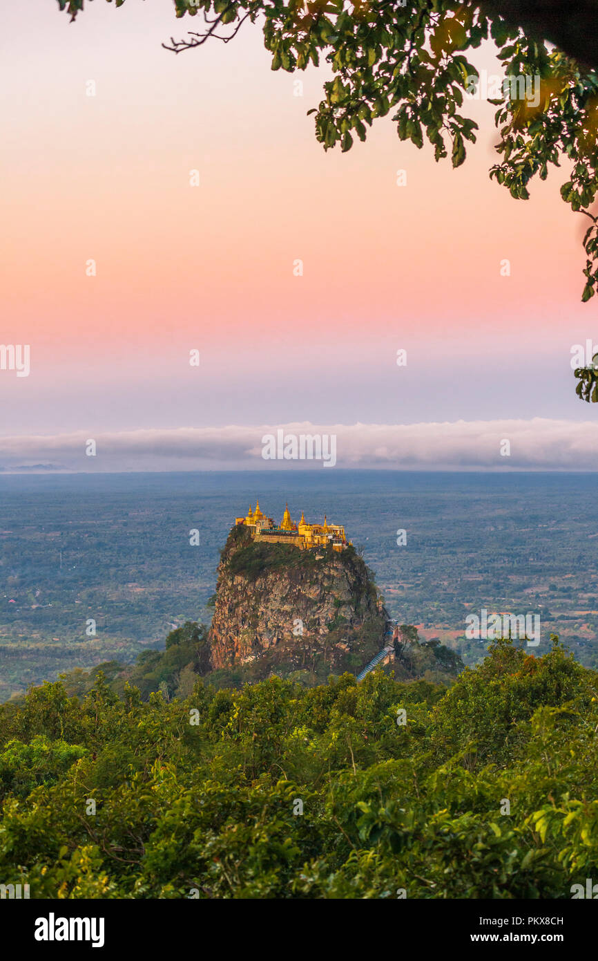 Mount Popa on an old volcano in Bagan, Myanmar Stock Photo - Alamy