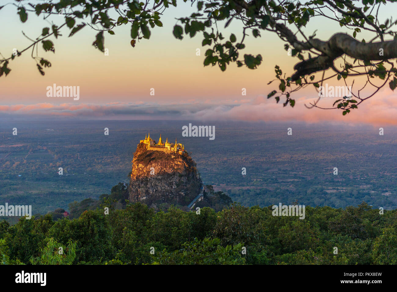 Mount Popa on an old volcano in Bagan, Myanmar Stock Photo - Alamy