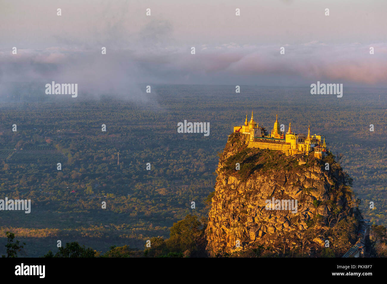 Mount Popa on an old volcano in Bagan, Myanmar Stock Photo - Alamy