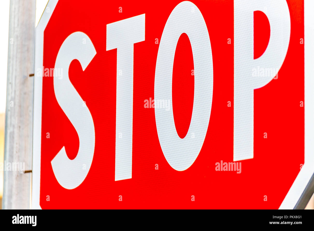 closeup of stop road sign Stock Photo - Alamy