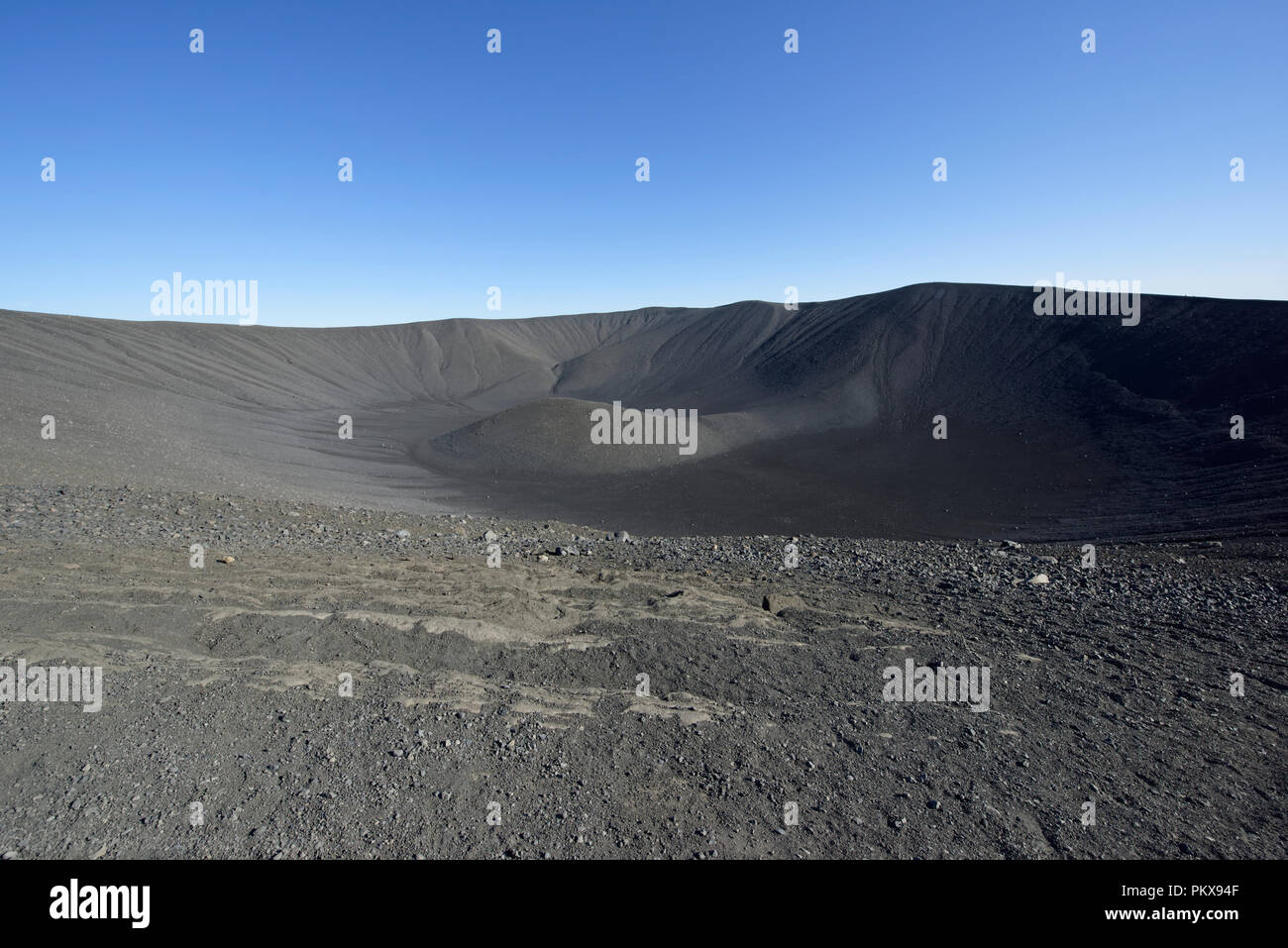 Hverfjall volcanic crater near lake Myvatn in Iceland, one of the ...