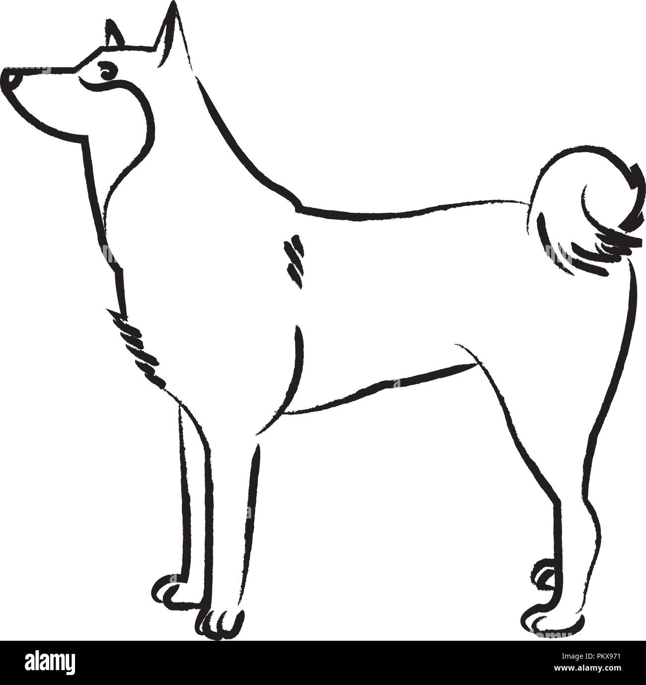 Outline draw dog Stock Vector Image & Art - Alamy