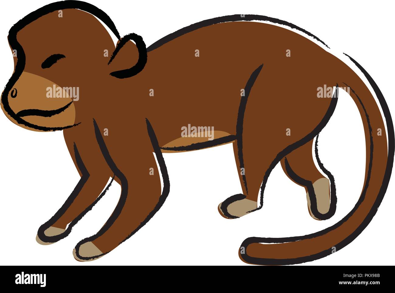 Outline draw monkey Stock Vector Image & Art - Alamy