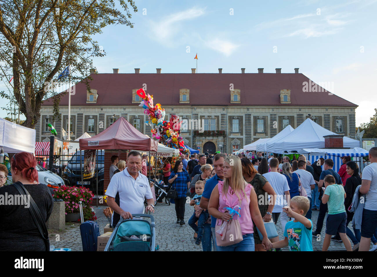 ZAGAN, POLAND - 8th SEPTEMBER 2018: People enjoy annual market called ...