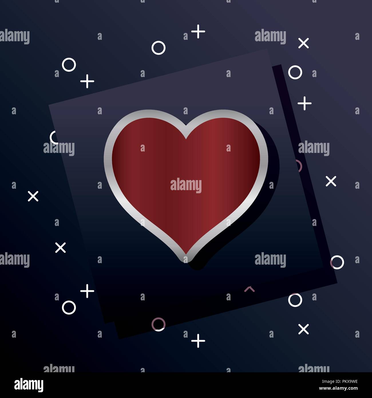 heart icon over black background, colorful design. vector illustration ...