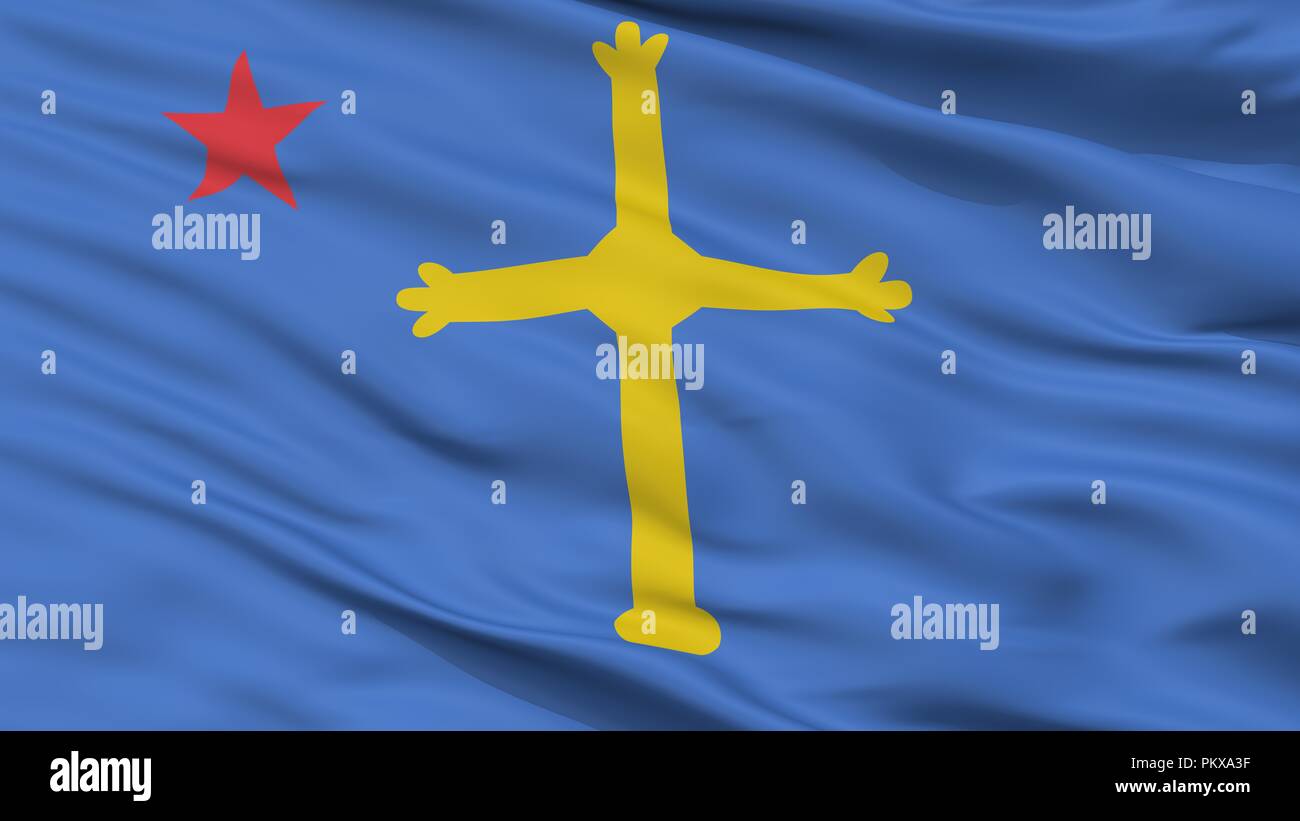 Asturian Nationalistic Flag, Closeup View, 3D Rendering Stock Photo - Alamy