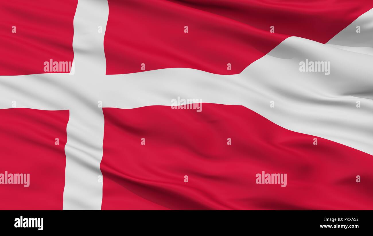Denmark State Flag, Closeup View, 3D Rendering Stock Photo - Alamy