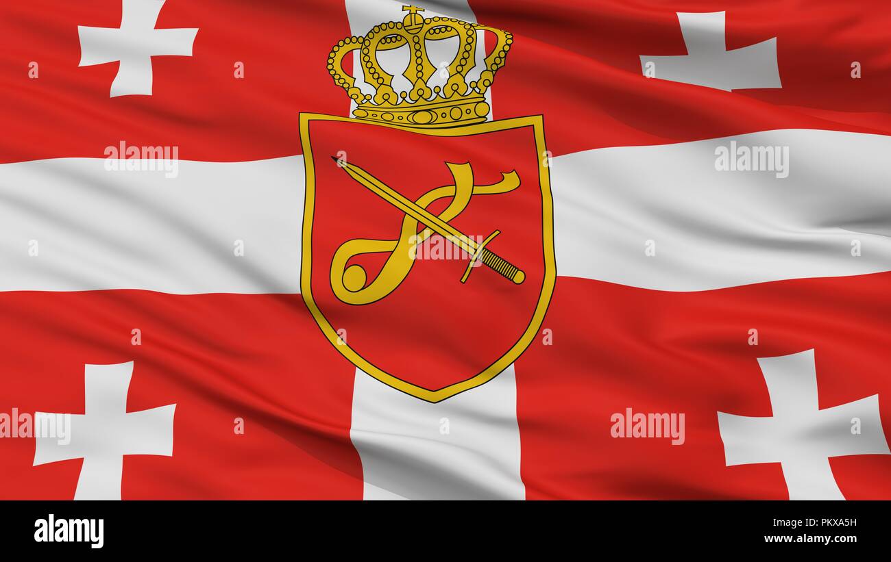 Georgia Main Military Flag, Closeup View, 3D Rendering Stock Photo - Alamy