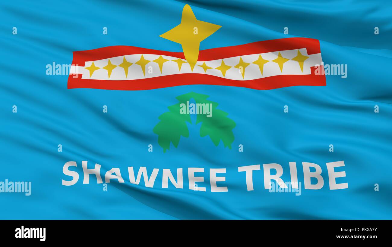 Shawnee Tribe Of Oklahoma Indian Flag, Closeup View, 3D Rendering Stock ...