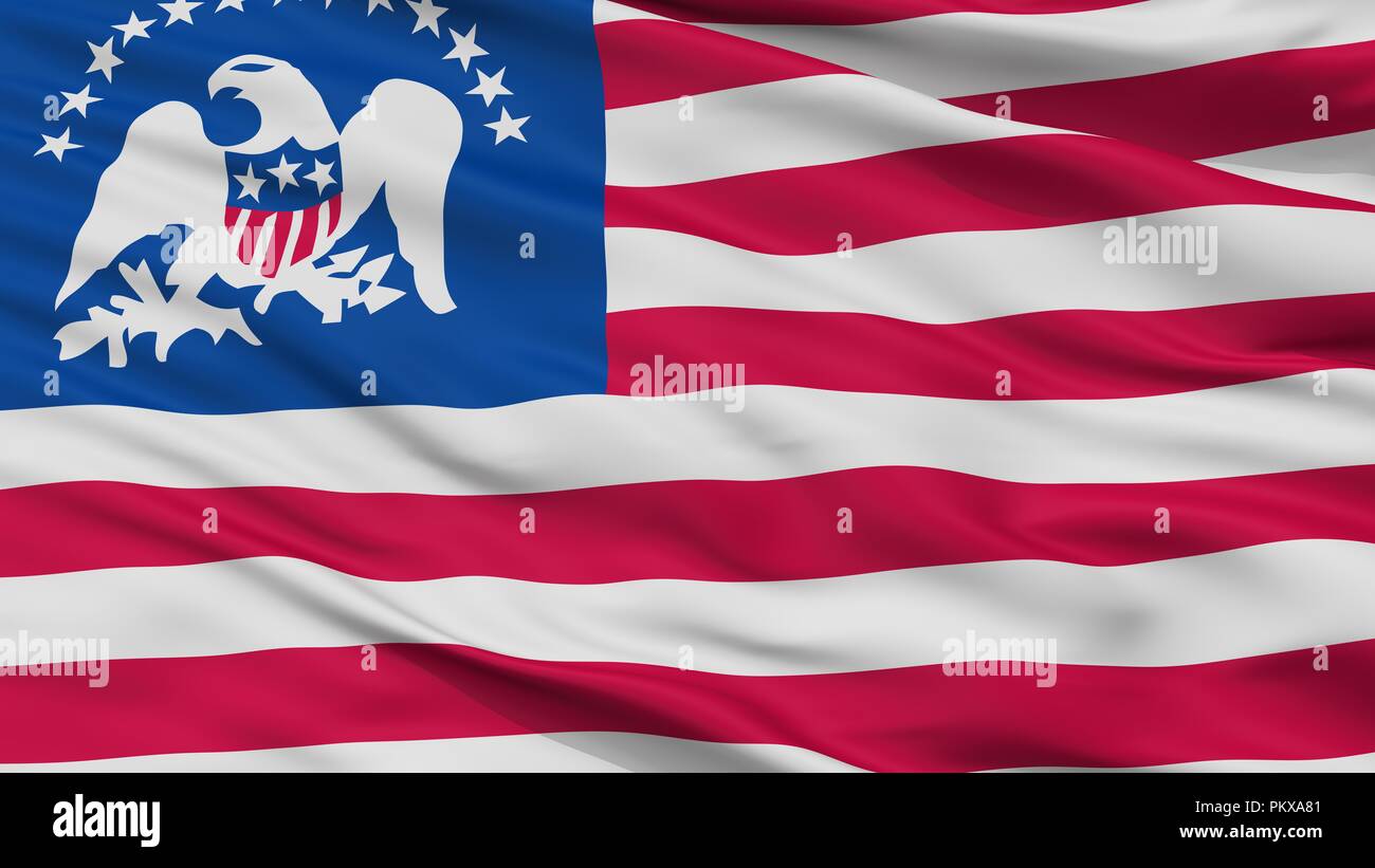 Us 13 Star Peace Indian Flag, Closeup View, 3D Rendering Stock Photo ...