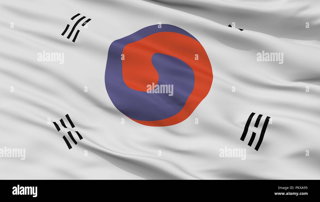 Korea 1882 1910 Flag Closeup View, 3D Rendering Stock Photo - Alamy