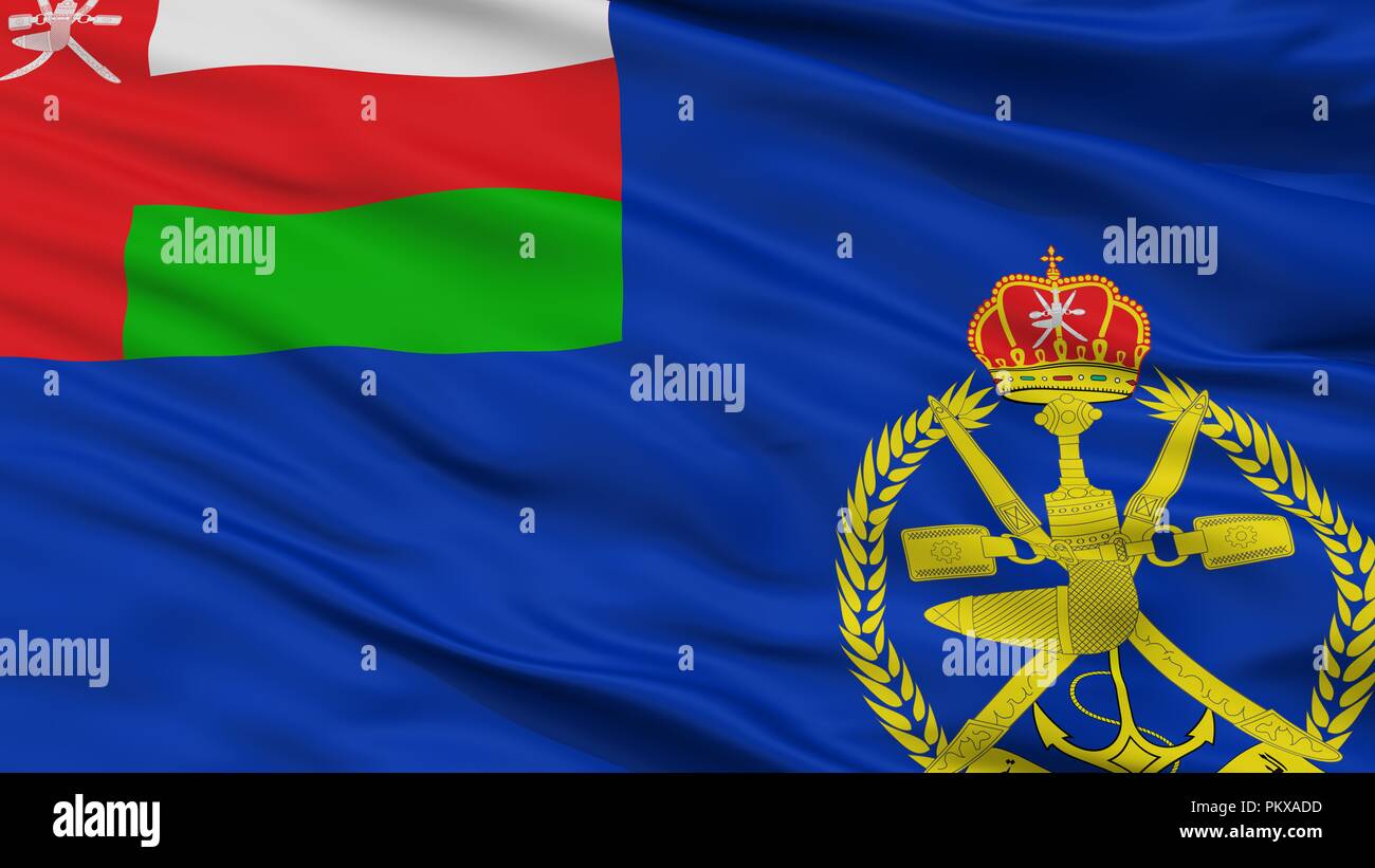 Oman Naval Ensign Flag, Closeup View, 3D Rendering Stock Photo - Alamy