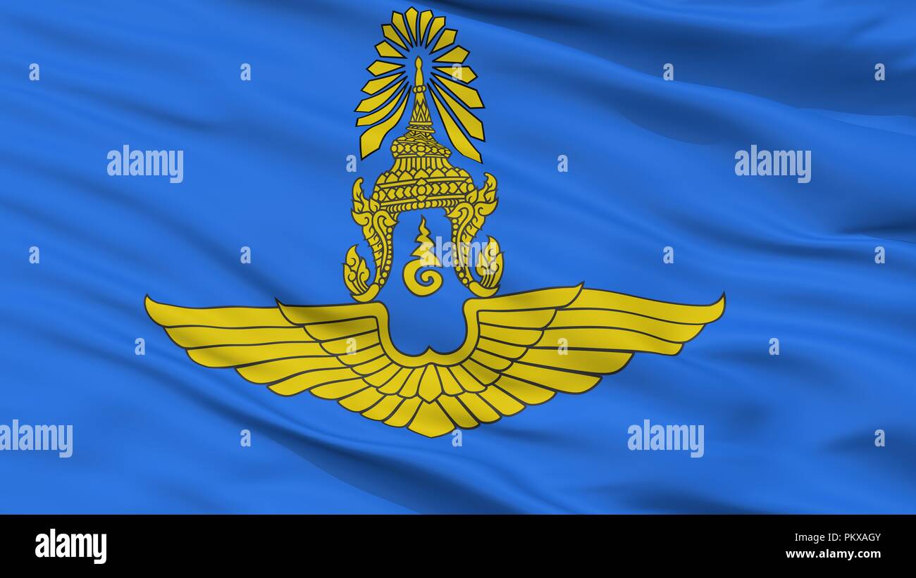 Royal Thai Air Force Flag, Closeup View, 3D Rendering Stock Photo - Alamy