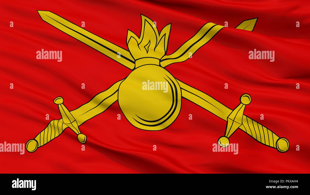 Russian Federation Ground Forces Flag, Closeup View, 3D Rendering Stock ...