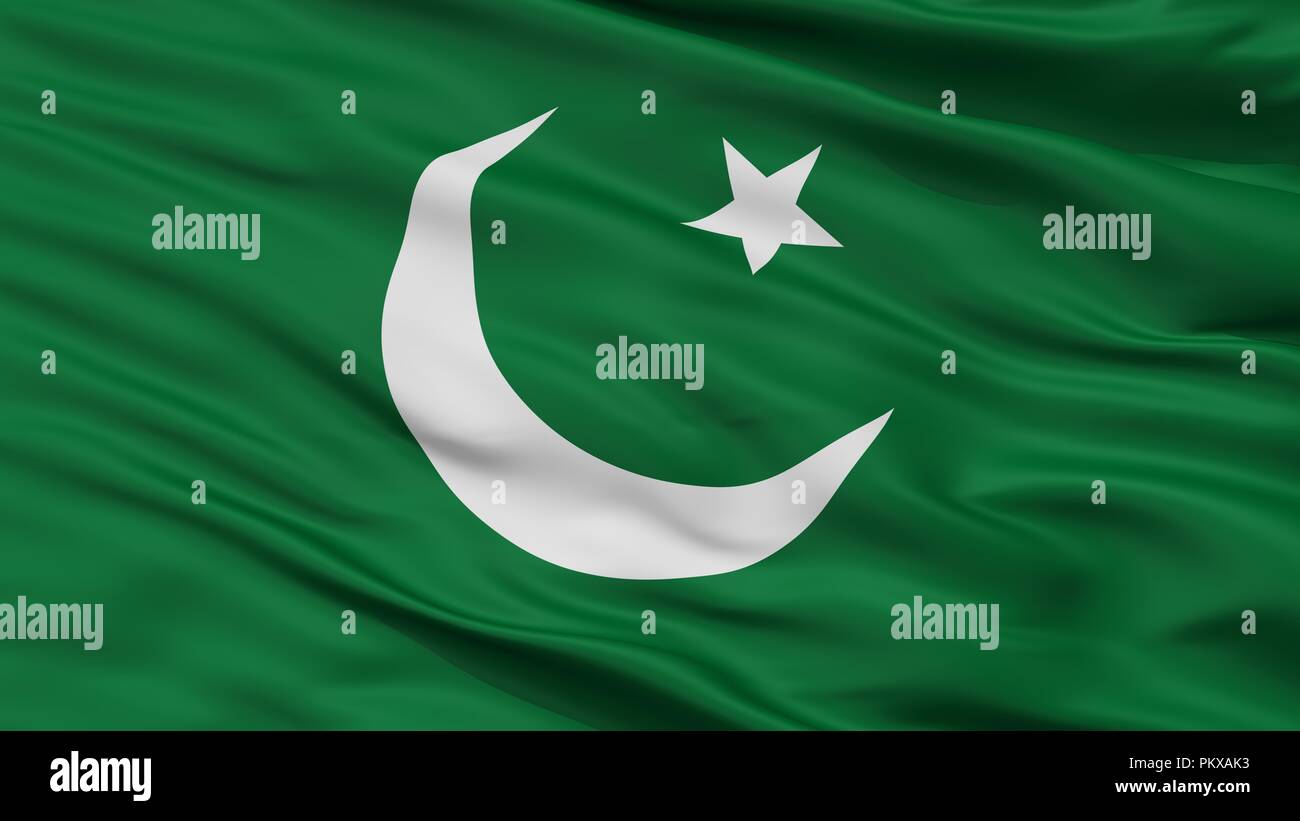 Pakistan Muslim League Flag, Closeup View, 3D Rendering Stock Photo - Alamy