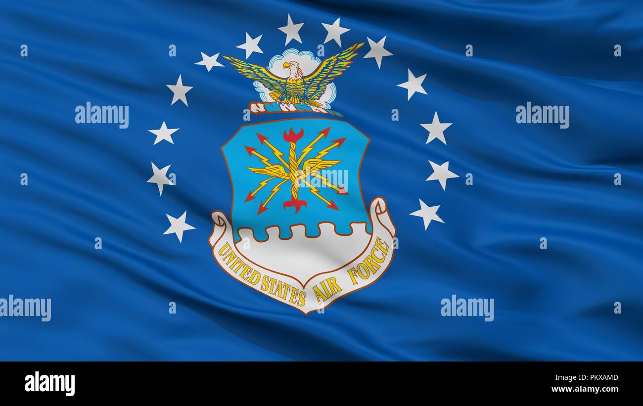 United States Air Force Flag, Closeup View, 3D Rendering Stock Photo ...