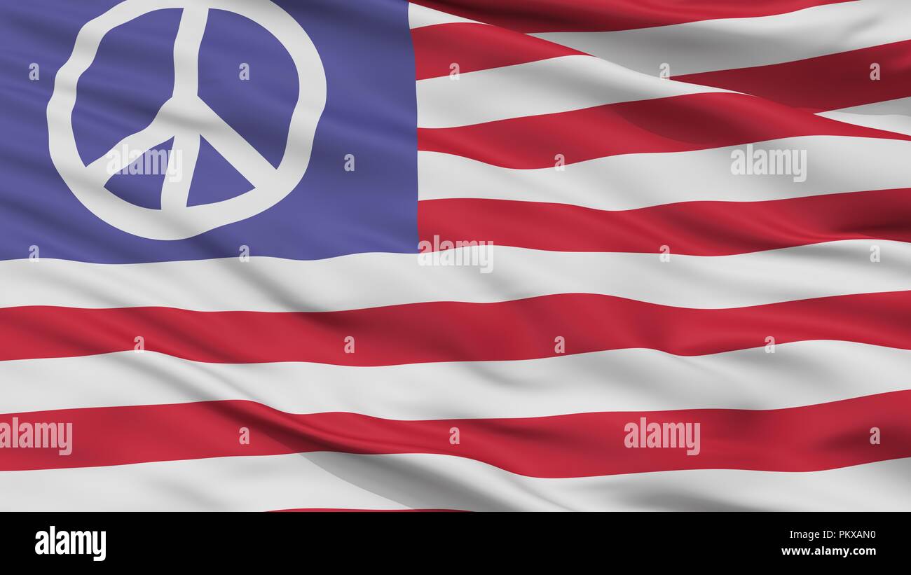 Us Peace Flag, Closeup View, 3D Rendering Stock Photo - Alamy