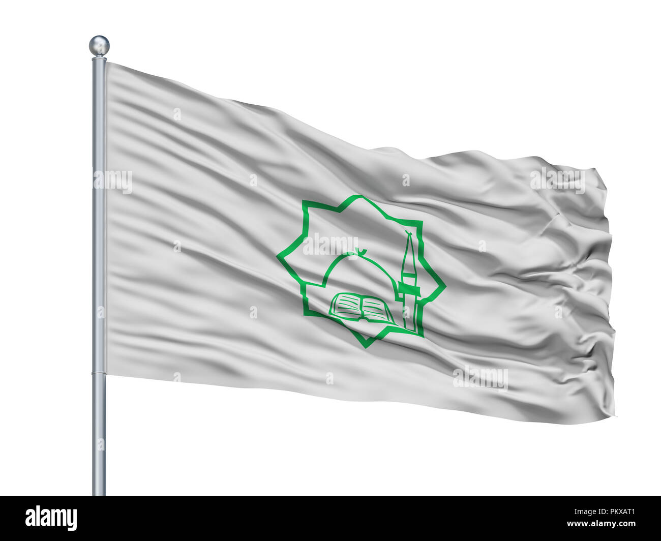 Bulgarian General Mufti Flag On Flagpole, Isolated On White Background ...