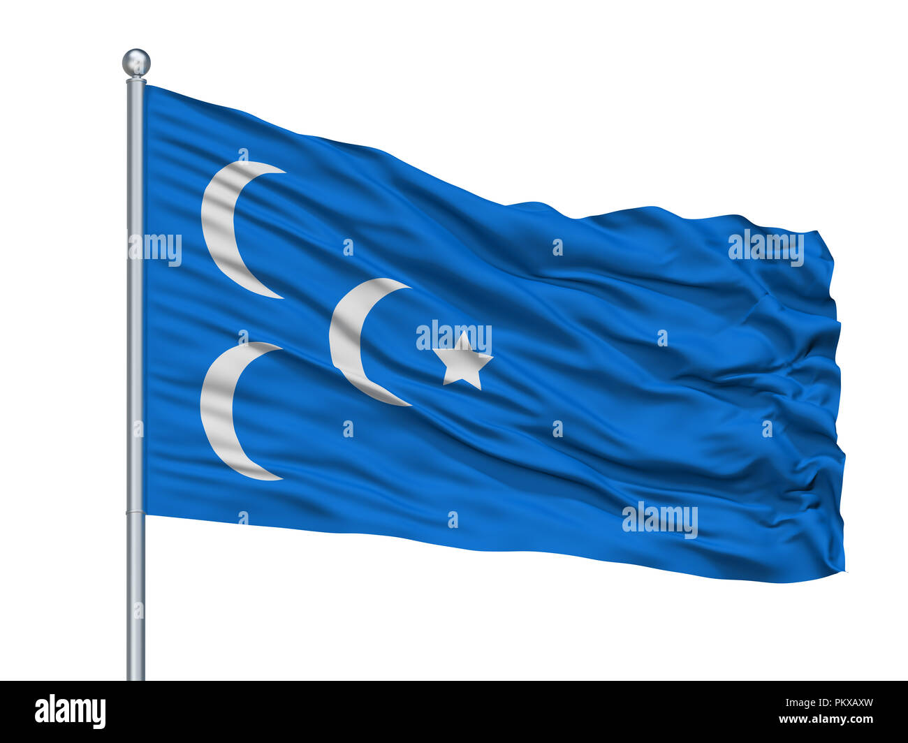 Ibda Great Eastern Islamic Raiders Flag On Flagpole, Isolated On White ...