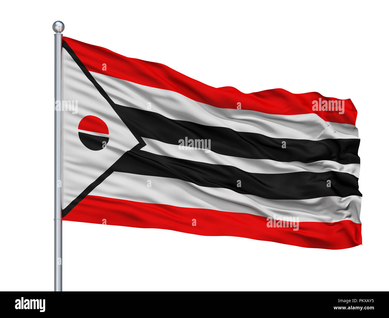 Arapaho Nation Indian Flag On Flagpole, Isolated On White Background ...