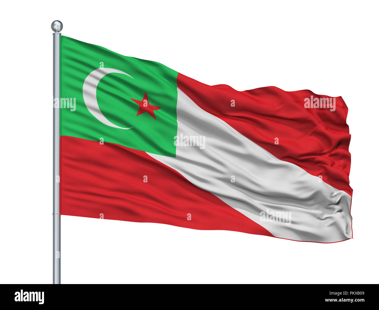 Seminole Csa Indian Flag On Flagpole, Isolated On White Background, 3D ...