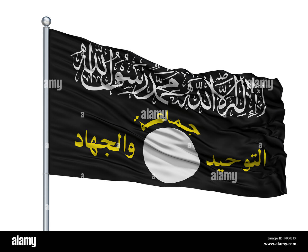 Jtj Flag On Flagpole, Isolated On White Background, 3D Rendering Stock ...