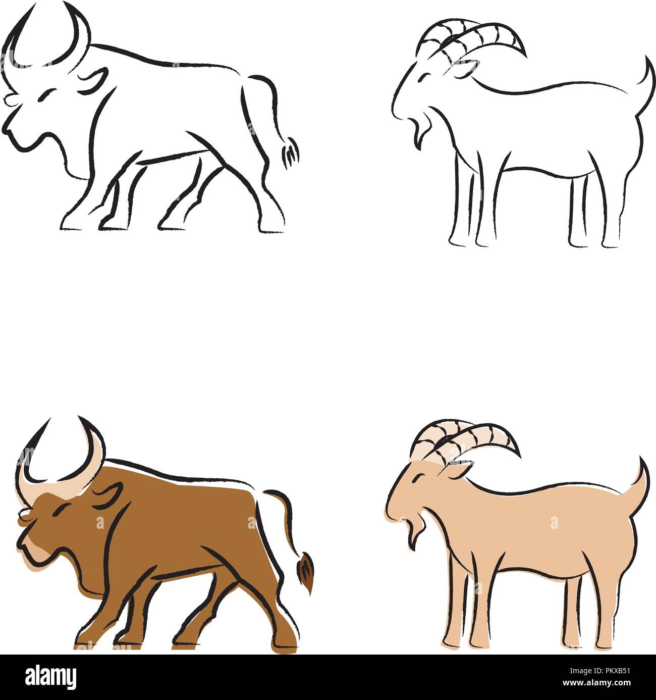 Outline draw animals Stock Vector Image & Art - Alamy