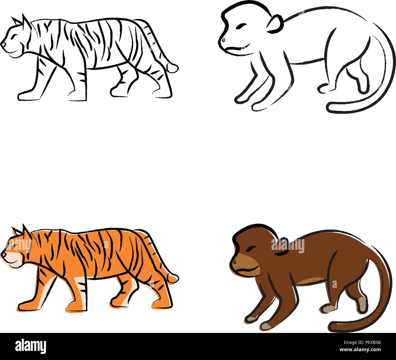 Tiger Outline High Resolution Stock Photography and Images - Alamy