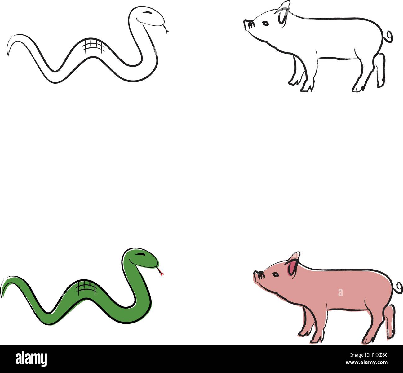 How to draw snake Cut Out Stock Images & Pictures - Alamy