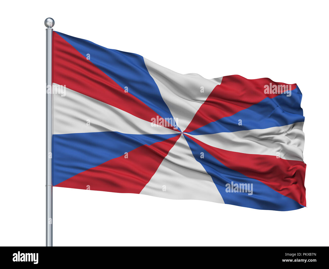 Netherlands Naval Jack Flag On Flagpole, Isolated On White Background ...