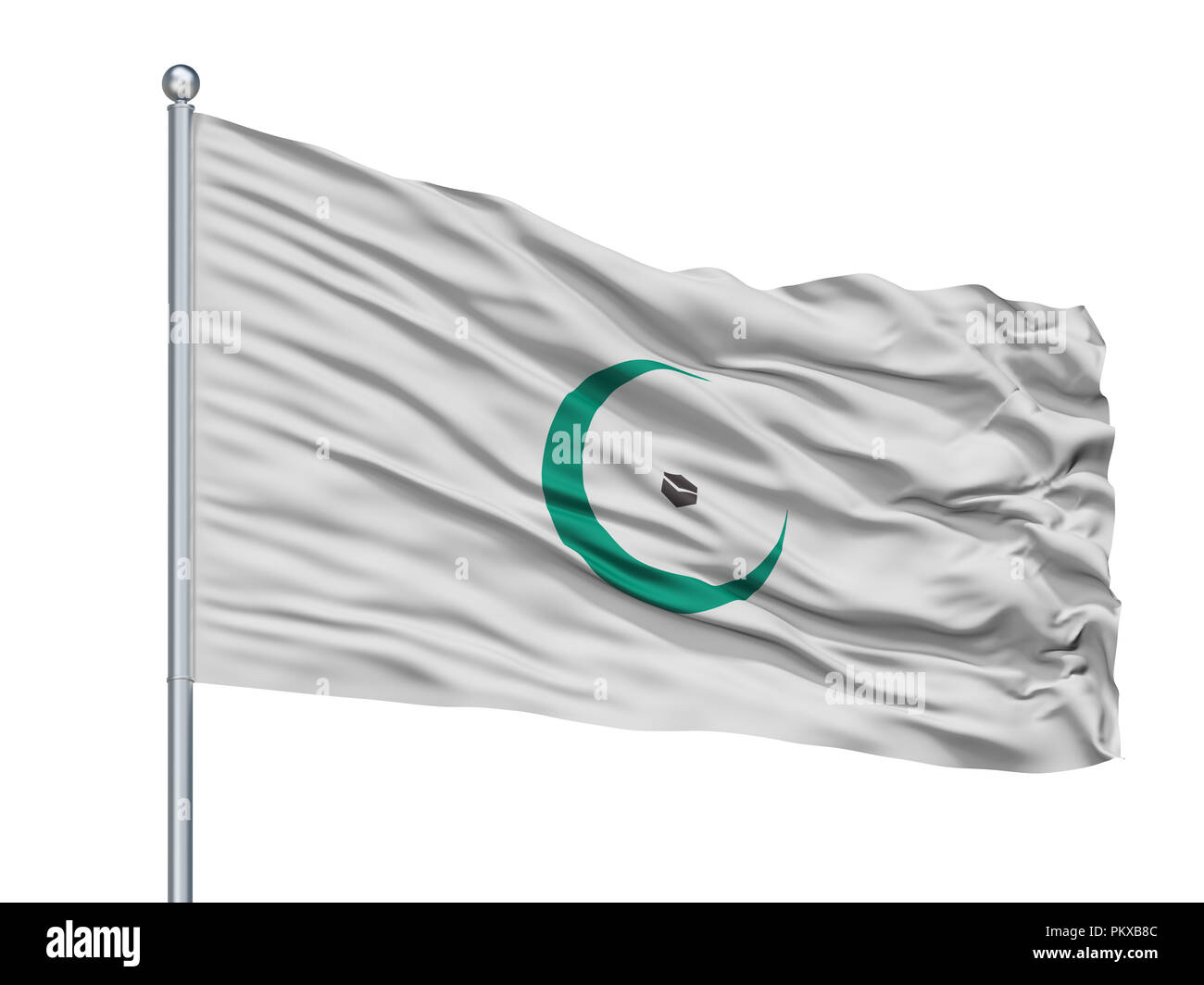 Organisation Of Islamic Cooperation Flag On Flagpole, Isolated On White ...