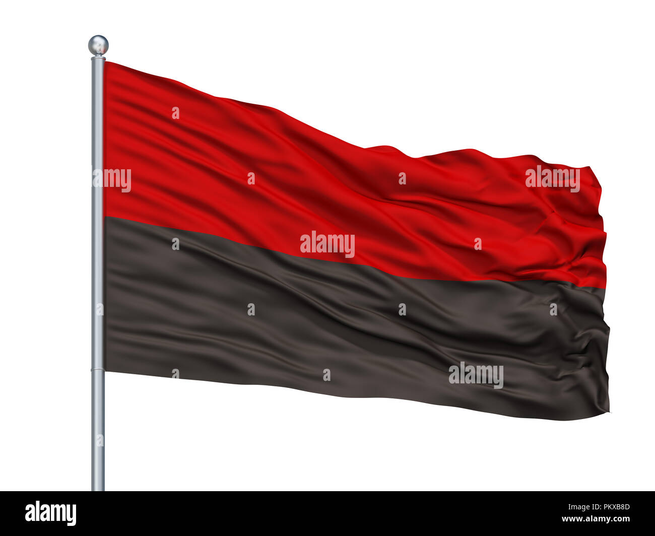 Oun R 1941 Flag On Flagpole, Isolated On White Background, 3D Rendering ...